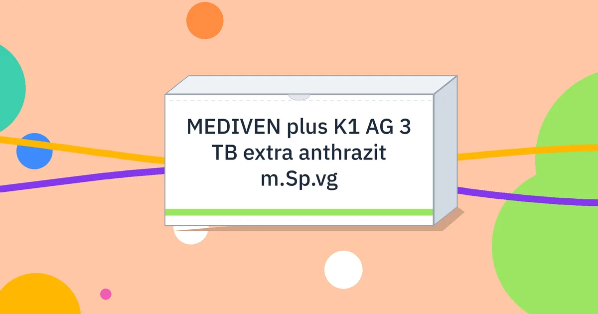 Symbolbild: Packung mit der Aufschrift MEDIVEN plus K1 AG 3 TB extra anthrazit m.Sp.vg (PZN 15062254) – Verfügbarkeit und Bezug in Apotheken in Frankfurt am Main