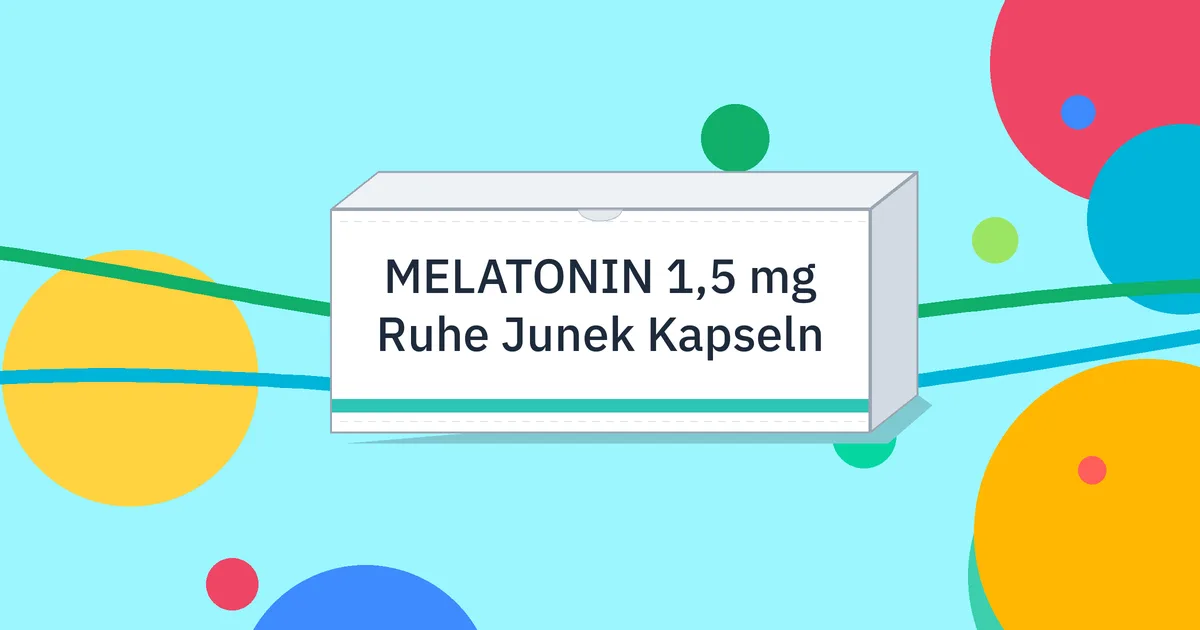 Symbolbild: Packung mit der Aufschrift MELATONIN 1,5 mg Ruhe Junek Kapseln (PZN 17900009) – Verfügbarkeit und Bezug in Apotheken in Frankfurt am Main