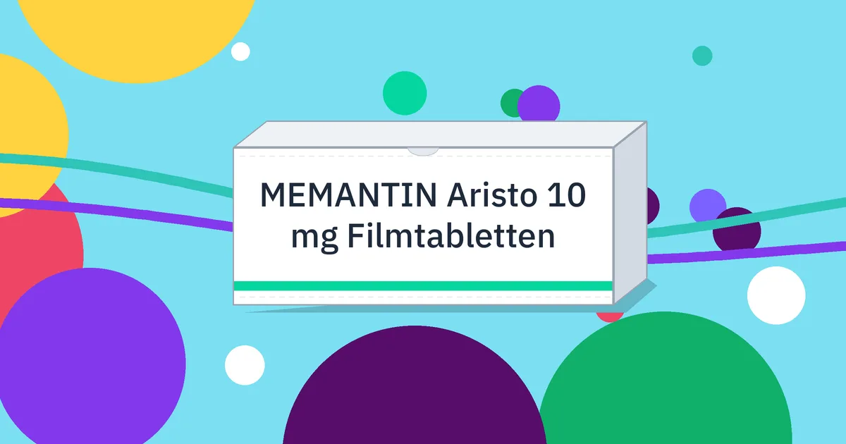 Symbolbild: Packung mit der Aufschrift MEMANTIN Aristo 10 mg Filmtabletten (PZN 10273673) – Verfügbarkeit und Bezug in Apotheken in Frankfurt am Main