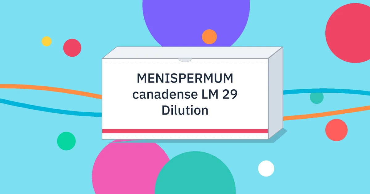 Symbolbild: Packung mit der Aufschrift MENISPERMUM canadense LM 29 Dilution (PZN 13603504) – Verfügbarkeit und Bezug in Apotheken in Frankfurt am Main