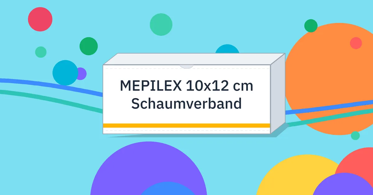Symbolbild: Packung mit der Aufschrift MEPILEX 10x12 cm Schaumverband (PZN 17452203) – Verfügbarkeit und Bezug in Apotheken in Frankfurt am Main
