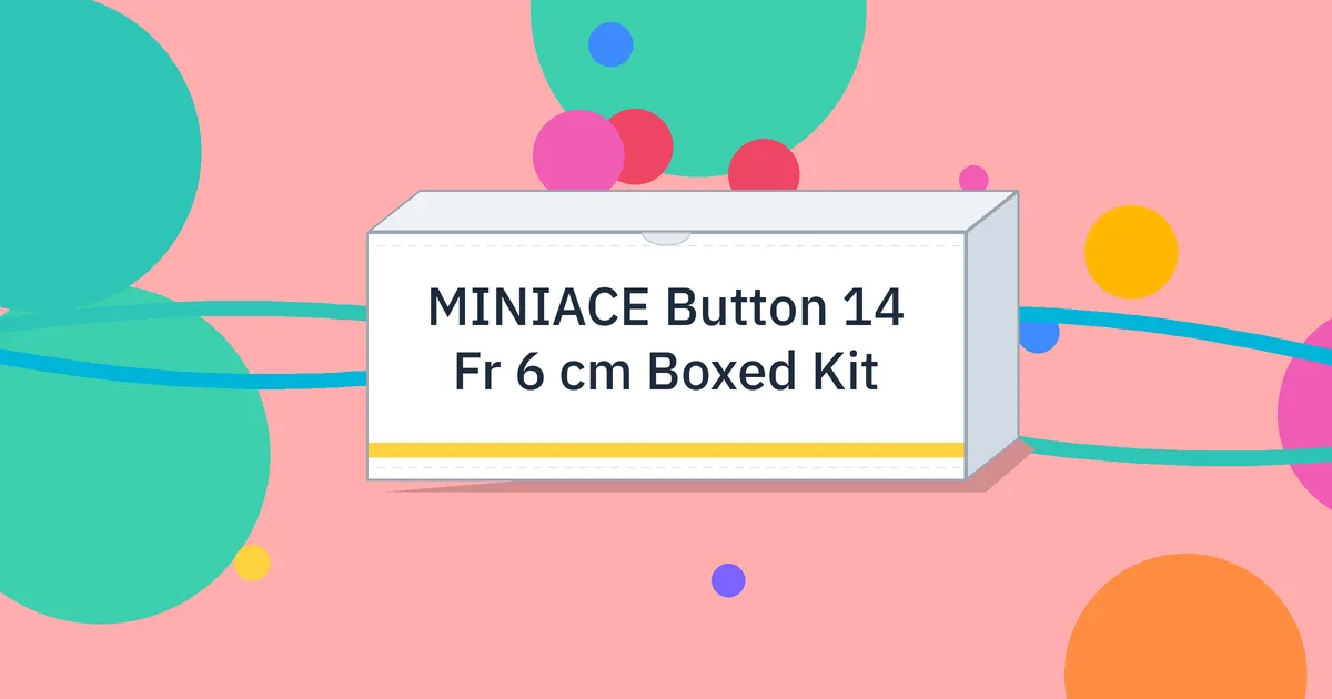 Symbolbild: Packung mit der Aufschrift MINIACE Button 14 Fr 6 cm Boxed Kit (PZN 16954233) – Verfügbarkeit und Bezug in Apotheken in Frankfurt am Main