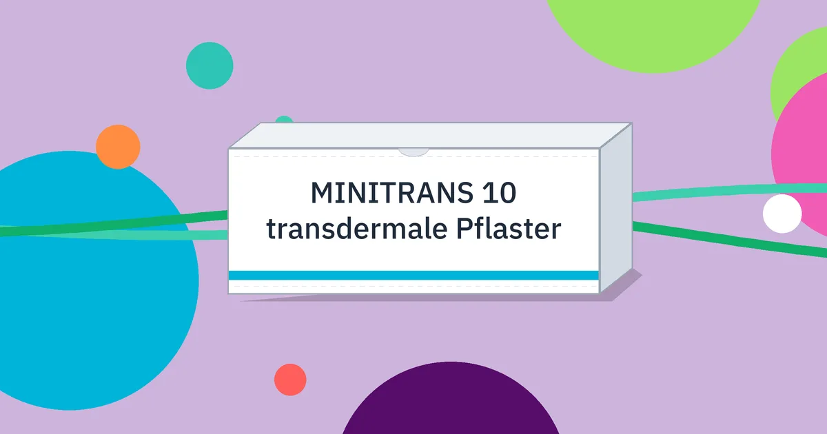 Symbolbild: Packung mit der Aufschrift MINITRANS 10 transdermale Pflaster (PZN 04806763) – Verfügbarkeit und Bezug in Apotheken in Frankfurt am Main