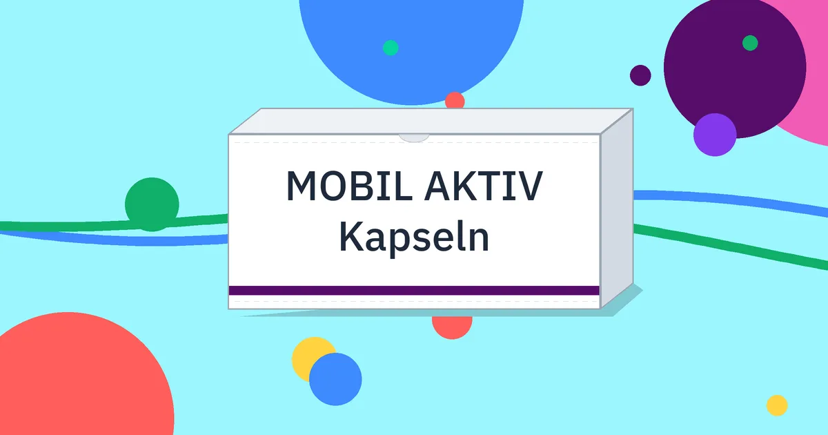 Symbolbild: Packung mit der Aufschrift MOBIL AKTIV Kapseln (PZN 19388136) – Verfügbarkeit und Bezug in Apotheken in Frankfurt am Main