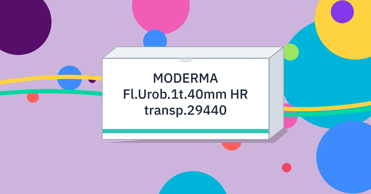 Symbolbild: Packung mit der Aufschrift MODERMA Fl.Urob.1t.40mm HR transp.29440 (PZN 01405472) – Verfügbarkeit und Bezug in Apotheken in Frankfurt am Main