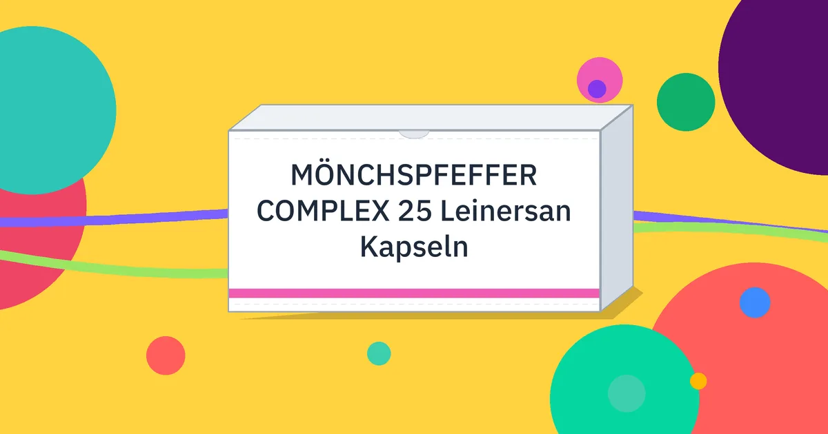 Symbolbild: Packung mit der Aufschrift MÖNCHSPFEFFER COMPLEX 25 Leinersan Kapseln (PZN 00061272) – Verfügbarkeit und Bezug in Apotheken in Frankfurt am Main