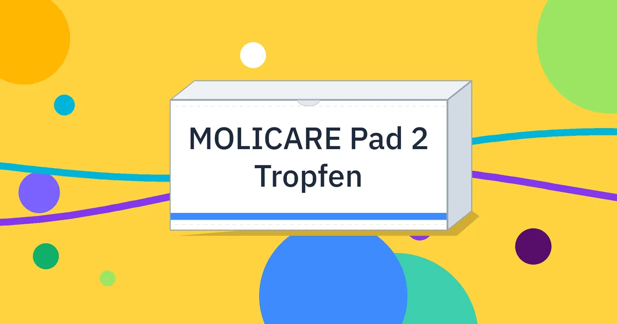 Symbolbild: Packung mit der Aufschrift MOLICARE Pad 2 Tropfen (PZN 18683488) – Verfügbarkeit und Bezug in Apotheken in Frankfurt am Main