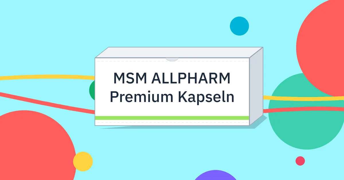 Symbolbild: Packung mit der Aufschrift MSM ALLPHARM Premium Kapseln (PZN 19512783) – Verfügbarkeit und Bezug in Apotheken in Frankfurt am Main