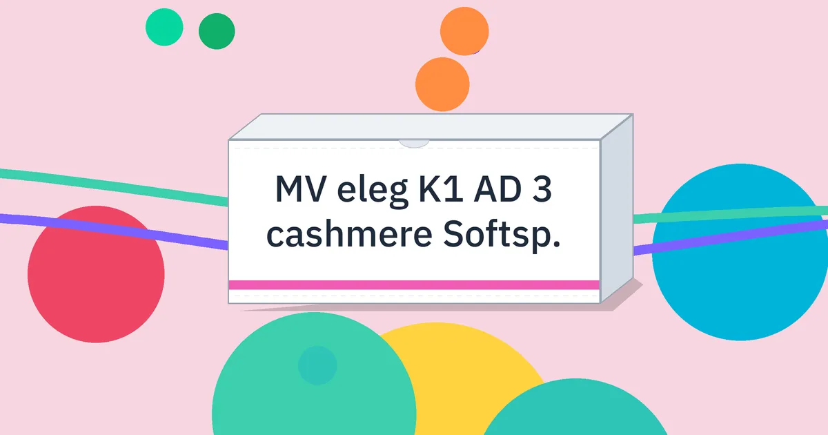 Symbolbild: Packung mit der Aufschrift MV eleg K1 AD 3 cashmere Softsp. (PZN 14651758) – Verfügbarkeit und Bezug in Apotheken in Frankfurt am Main