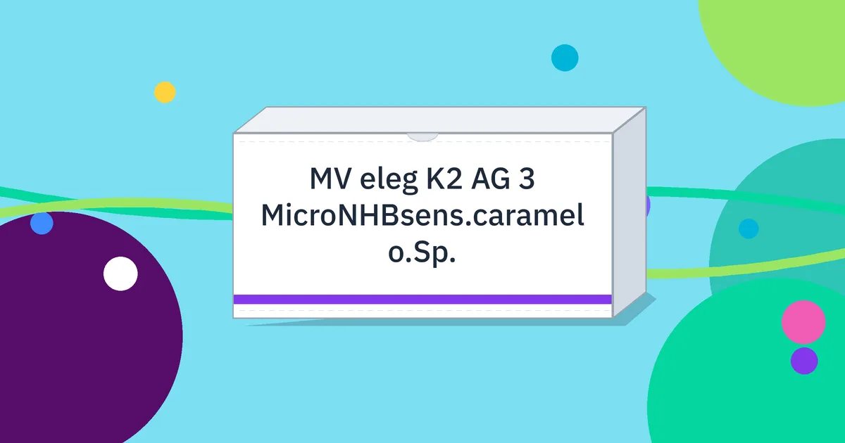 Symbolbild: Packung mit der Aufschrift MV eleg K2 AG 3 MicroNHBsens.caramel o.Sp. (PZN 16070008) – Verfügbarkeit und Bezug in Apotheken in Frankfurt am Main