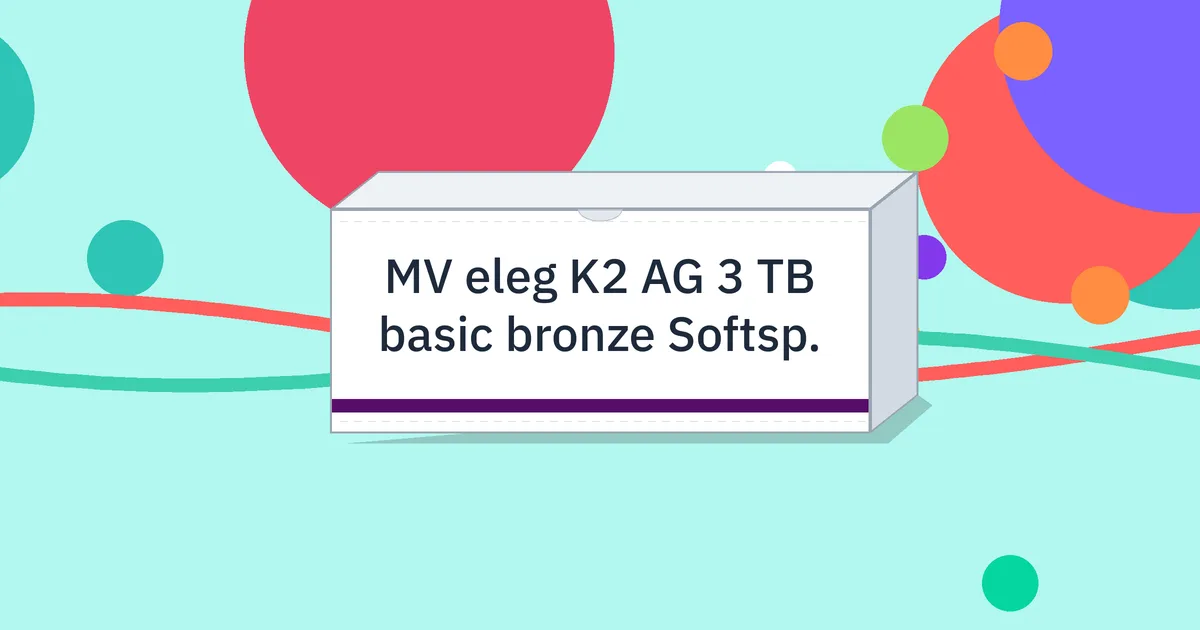 Symbolbild: Packung mit der Aufschrift MV eleg K2 AG 3 TB basic bronze Softsp. (PZN 14720212) – Verfügbarkeit und Bezug in Apotheken in Frankfurt am Main