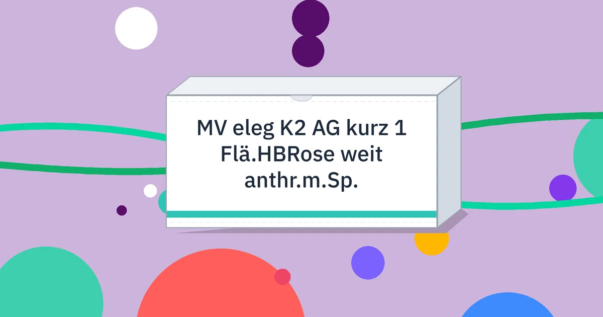 Symbolbild: Packung mit der Aufschrift MV eleg K2 AG kurz 1 Flä.HBRose weit anthr.m.Sp. (PZN 15705427) – Verfügbarkeit und Bezug in Apotheken in Frankfurt am Main