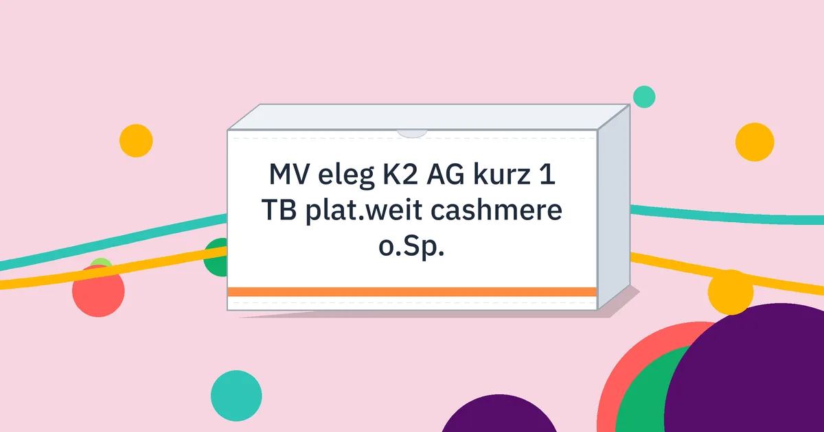 Symbolbild: Packung mit der Aufschrift MV eleg K2 AG kurz 1 TB plat.weit cashmere o.Sp. (PZN 14672826) – Verfügbarkeit und Bezug in Apotheken in Frankfurt am Main