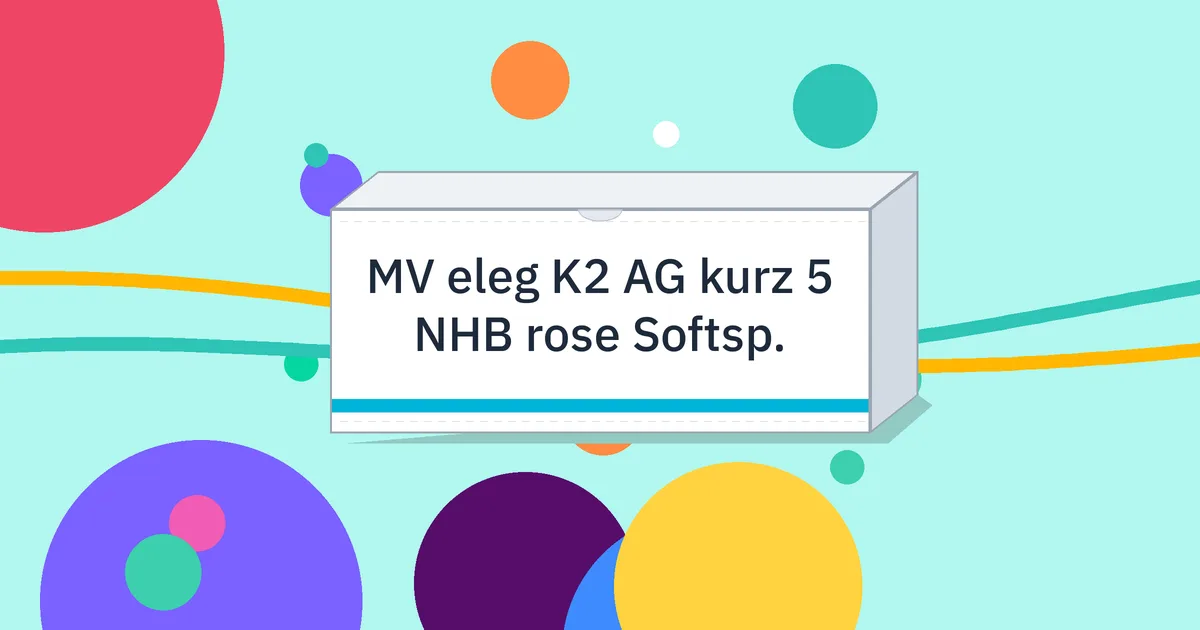 Symbolbild: Packung mit der Aufschrift MV eleg K2 AG kurz 5 NHB rose Softsp. (PZN 15716218) – Verfügbarkeit und Bezug in Apotheken in Frankfurt am Main
