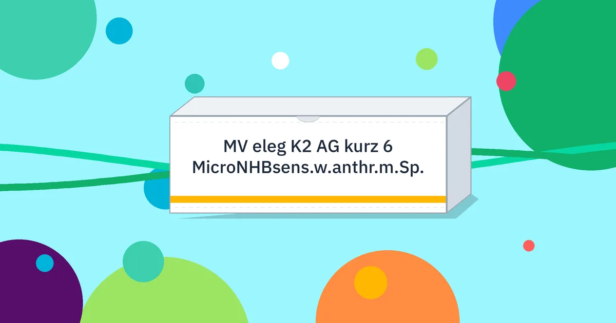 Symbolbild: Packung mit der Aufschrift MV eleg K2 AG kurz 6 MicroNHBsens.w.anthr.m.Sp. (PZN 16071404) – Verfügbarkeit und Bezug in Apotheken in Frankfurt am Main