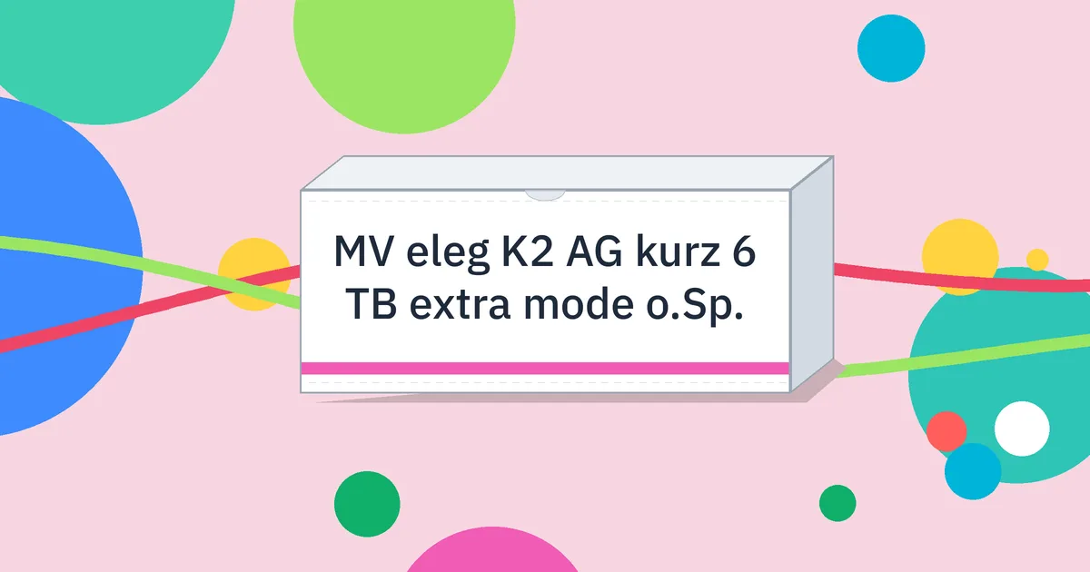 Symbolbild: Packung mit der Aufschrift MV eleg K2 AG kurz 6 TB extra mode o.Sp. (PZN 09879100) – Verfügbarkeit und Bezug in Apotheken in Frankfurt am Main