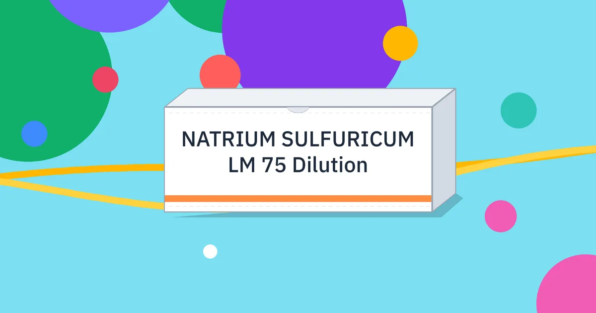 Symbolbild: Packung mit der Aufschrift NATRIUM SULFURICUM LM 75 Dilution (PZN 12967492) – Verfügbarkeit und Bezug in Apotheken in Frankfurt am Main
