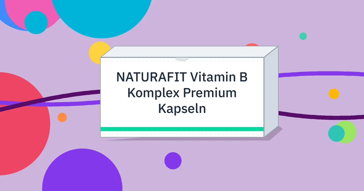 Symbolbild: Packung mit der Aufschrift NATURAFIT Vitamin B Komplex Premium Kapseln (PZN 12516447) – Verfügbarkeit und Bezug in Apotheken in Frankfurt am Main