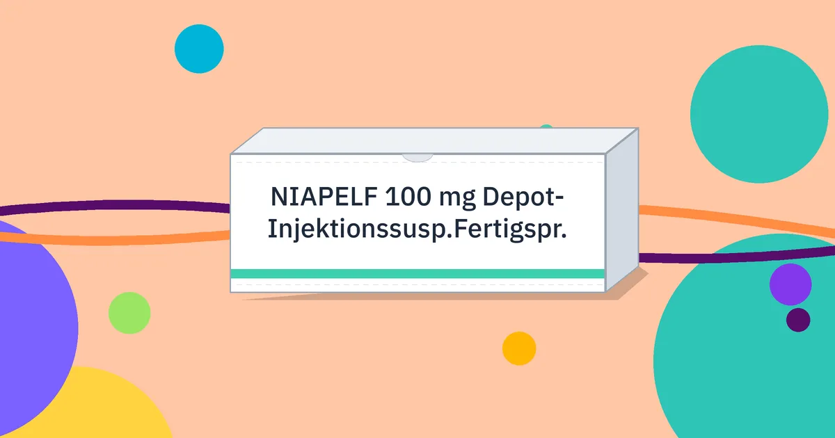 Symbolbild: Packung mit der Aufschrift NIAPELF 100 mg Depot-Injektionssusp.Fertigspr. (PZN 19741472) – Verfügbarkeit und Bezug in Apotheken in Frankfurt am Main