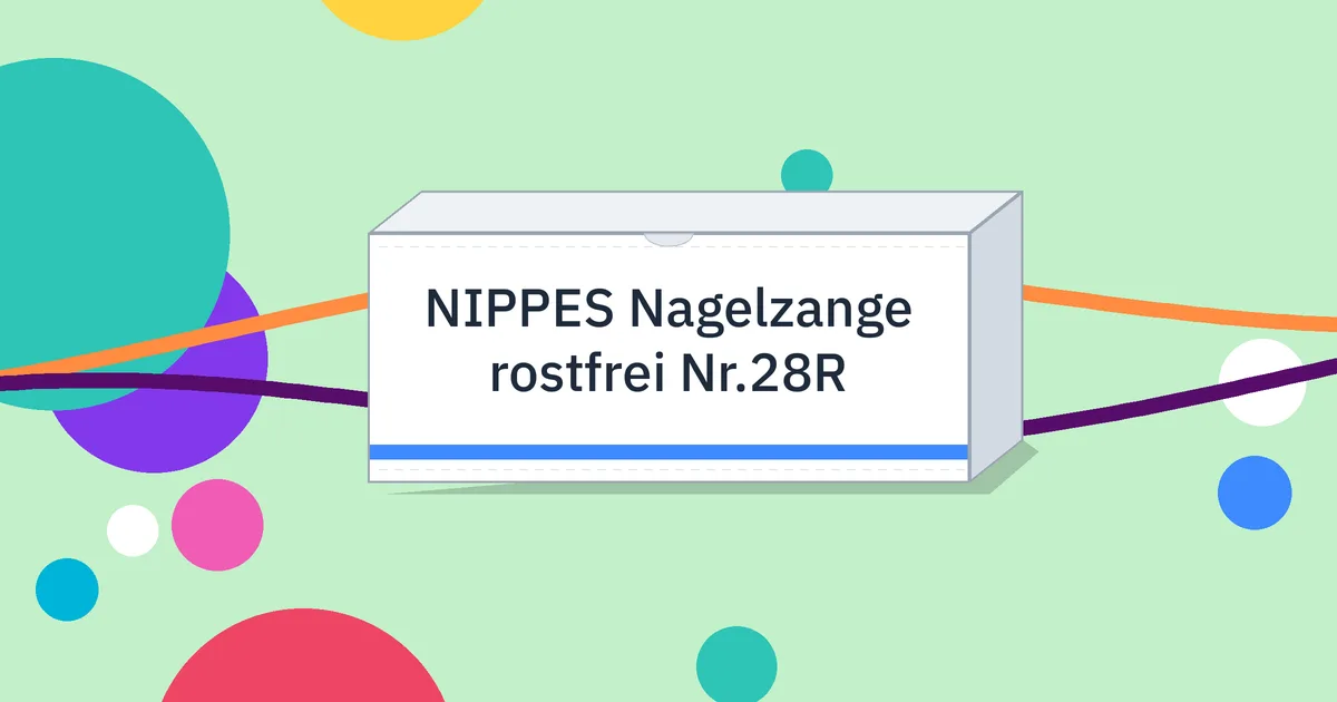 Symbolbild: Packung mit der Aufschrift NIPPES Nagelzange rostfrei Nr.28R (PZN 09094698) – Verfügbarkeit und Bezug in Apotheken in Frankfurt am Main