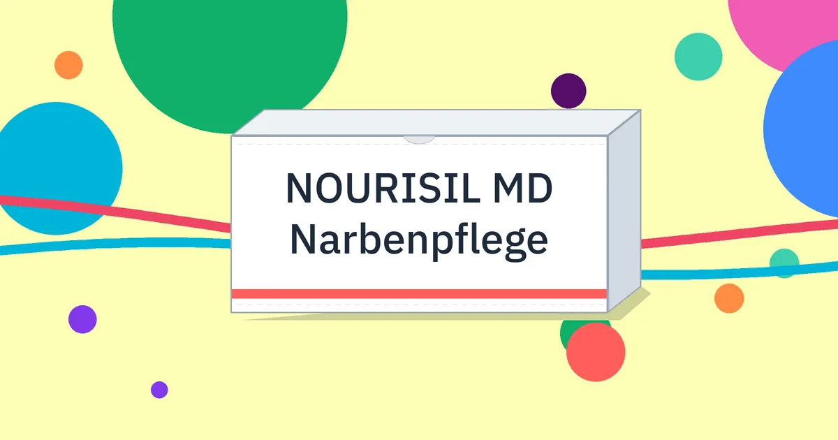Symbolbild: Packung mit der Aufschrift NOURISIL MD Narbenpflege (PZN 16240611) – Verfügbarkeit und Bezug in Apotheken in Frankfurt am Main