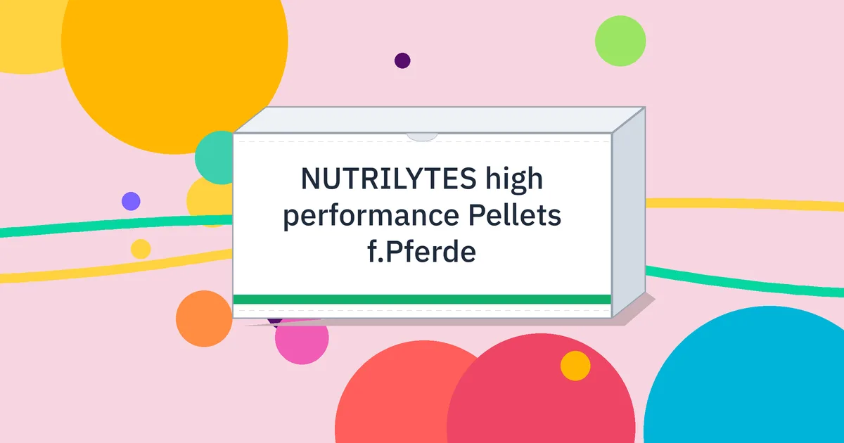 Symbolbild: Packung mit der Aufschrift NUTRILYTES high performance Pellets f.Pferde (PZN 18701795) – Verfügbarkeit und Bezug in Apotheken in Frankfurt am Main
