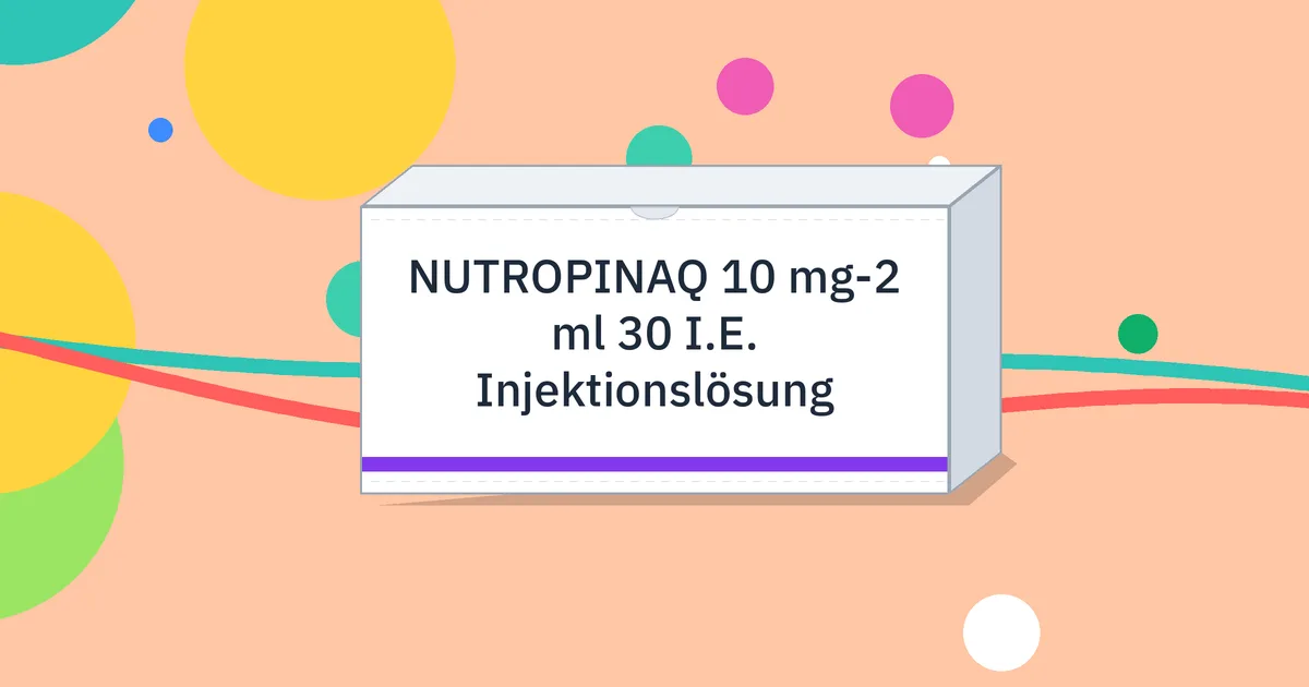 Symbolbild: Packung mit der Aufschrift NUTROPINAQ 10 mg-2 ml 30 I.E. Injektionslösung (PZN 00347910) – Verfügbarkeit und Bezug in Apotheken in Frankfurt am Main