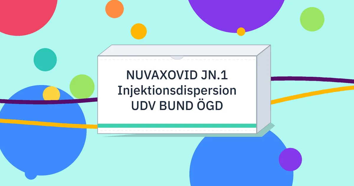 Symbolbild: Packung mit der Aufschrift NUVAXOVID JN.1 Injektionsdispersion UDV BUND ÖGD (PZN 19630399) – Verfügbarkeit und Bezug in Apotheken in Frankfurt am Main