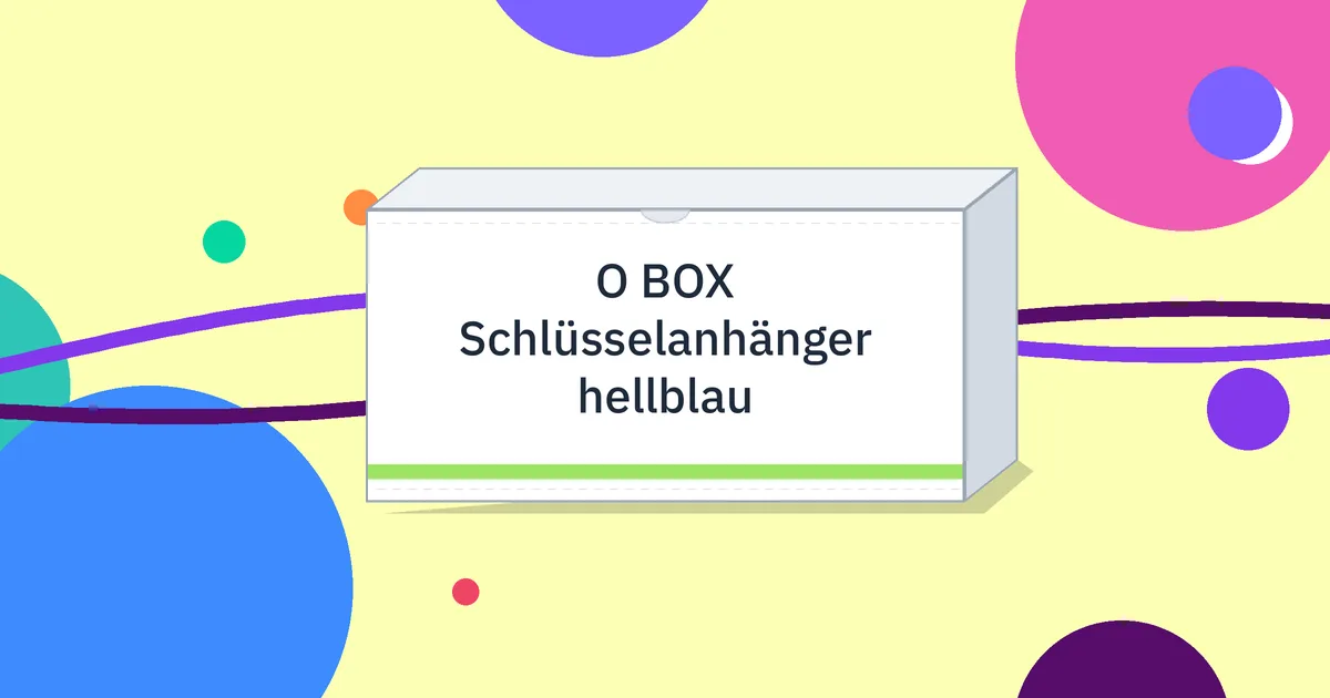 Symbolbild: Packung mit der Aufschrift O BOX Schlüsselanhänger hellblau (PZN 03051736) – Verfügbarkeit und Bezug in Apotheken in Frankfurt am Main