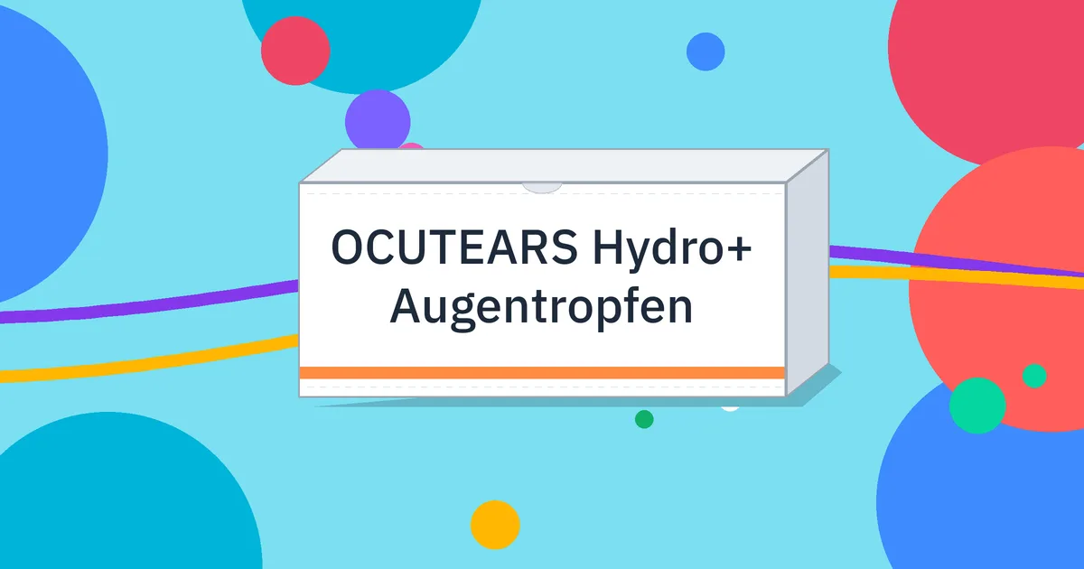 Symbolbild: Packung mit der Aufschrift OCUTEARS Hydro+ Augentropfen (PZN 17209566) – Verfügbarkeit und Bezug in Apotheken in Frankfurt am Main
