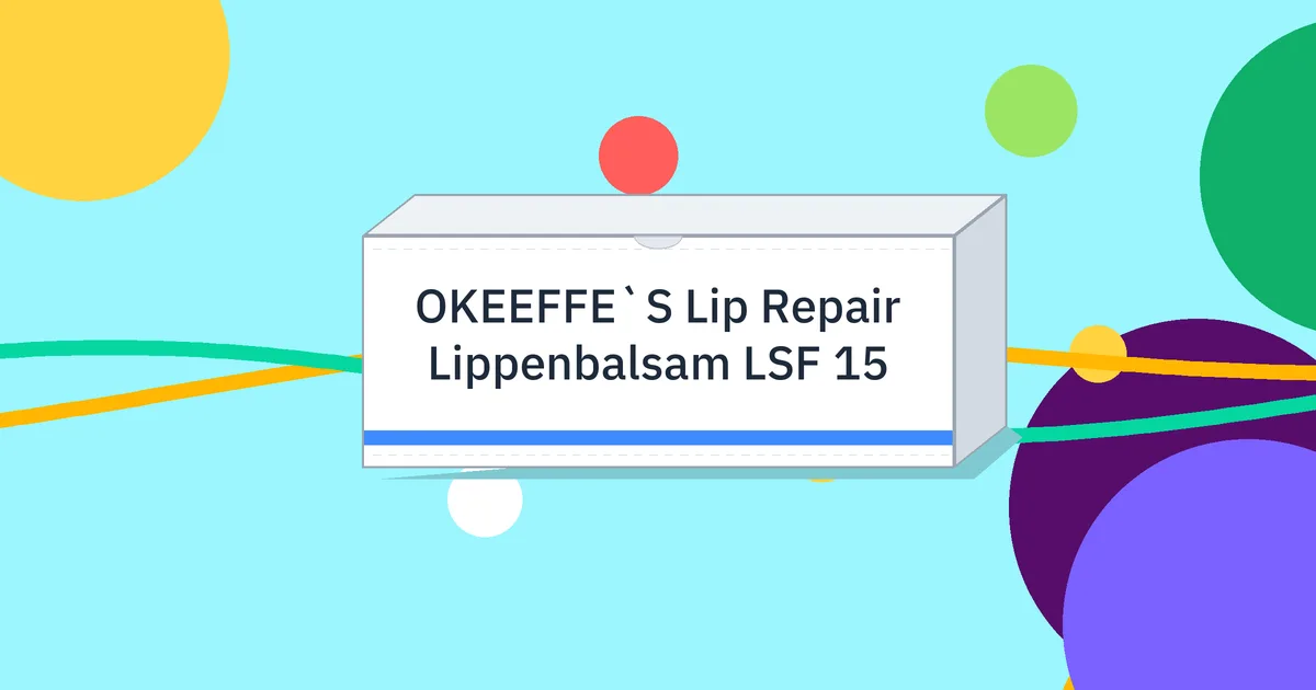 Symbolbild: Packung mit der Aufschrift OKEEFFE`S Lip Repair Lippenbalsam LSF 15 (PZN 16061110) – Verfügbarkeit und Bezug in Apotheken in Frankfurt am Main