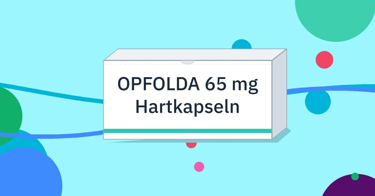 Symbolbild: Packung mit der Aufschrift OPFOLDA 65 mg Hartkapseln (PZN 18106526) – Verfügbarkeit und Bezug in Apotheken in Frankfurt am Main