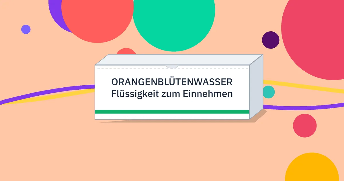 Symbolbild: Packung mit der Aufschrift ORANGENBLÜTENWASSER Flüssigkeit zum Einnehmen (PZN 15401414) – Verfügbarkeit und Bezug in Apotheken in Frankfurt am Main