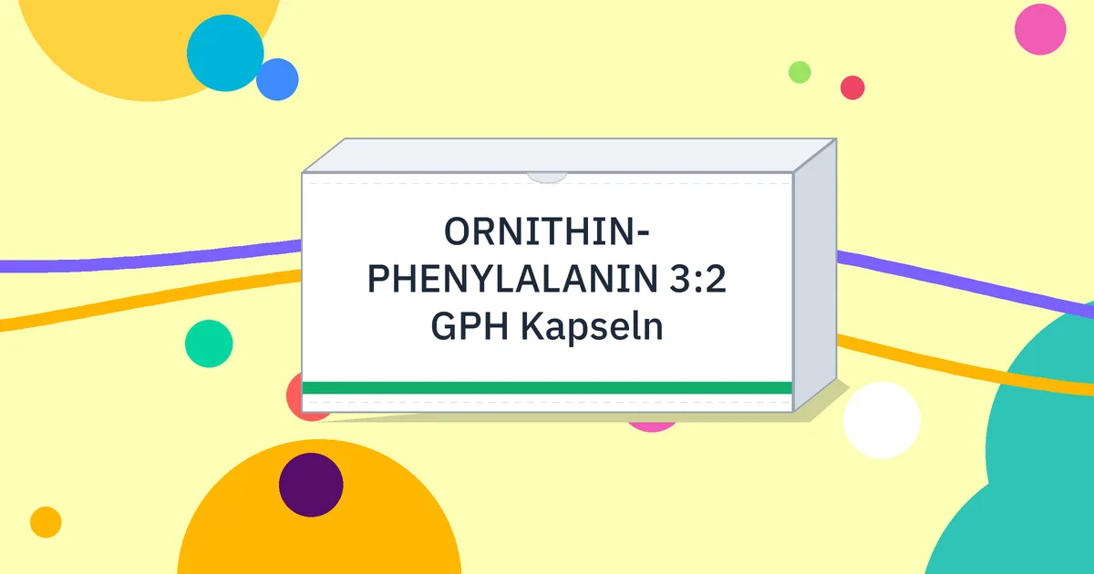 Symbolbild: Packung mit der Aufschrift ORNITHIN-PHENYLALANIN 3:2 GPH Kapseln (PZN 00948101) – Verfügbarkeit und Bezug in Apotheken in Frankfurt am Main