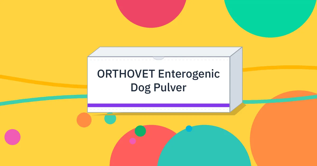 Symbolbild: Packung mit der Aufschrift ORTHOVET Enterogenic Dog Pulver (PZN 14320180) – Verfügbarkeit und Bezug in Apotheken in Frankfurt am Main
