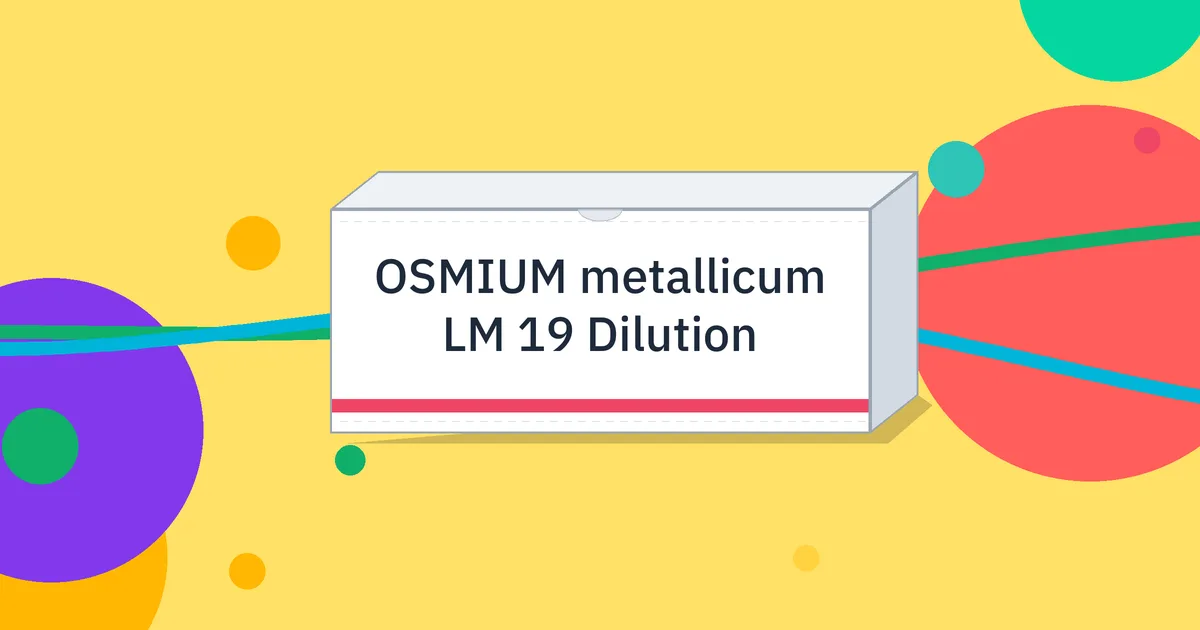 Symbolbild: Packung mit der Aufschrift OSMIUM metallicum LM 19 Dilution (PZN 12974084) – Verfügbarkeit und Bezug in Apotheken in Frankfurt am Main
