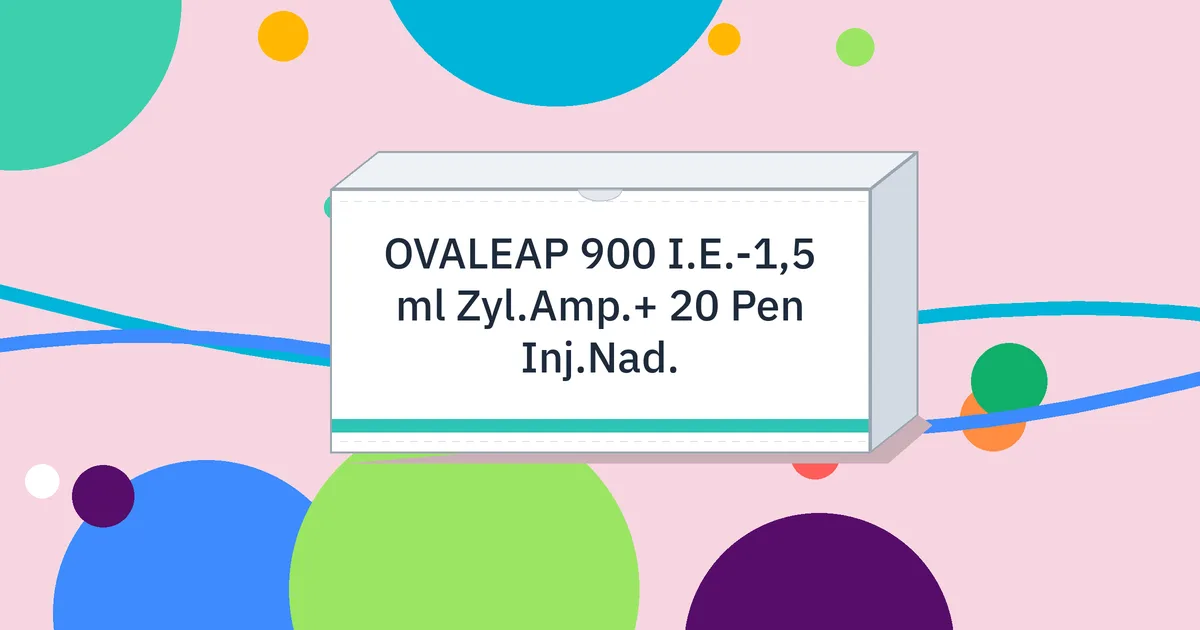 Symbolbild: Packung mit der Aufschrift OVALEAP 900 I.E.-1,5 ml Zyl.Amp.+ 20 Pen Inj.Nad. (PZN 18395602) – Verfügbarkeit und Bezug in Apotheken in Frankfurt am Main