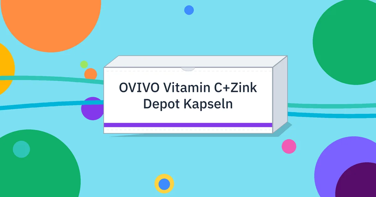 Symbolbild: Packung mit der Aufschrift OVIVO Vitamin C+Zink Depot Kapseln (PZN 15305627) – Verfügbarkeit und Bezug in Apotheken in Frankfurt am Main