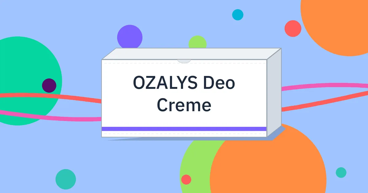 Symbolbild: Packung mit der Aufschrift OZALYS Deo Creme (PZN 19985990) – Verfügbarkeit und Bezug in Apotheken in Frankfurt am Main