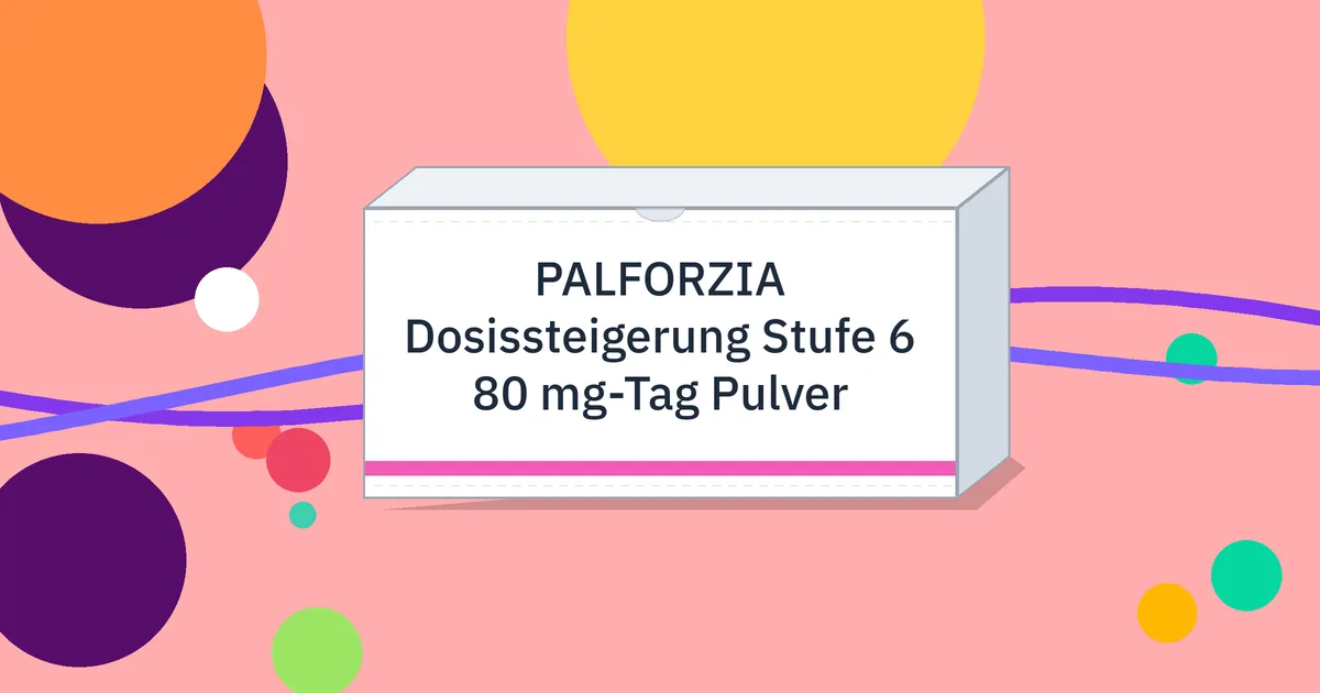 Symbolbild: Packung mit der Aufschrift PALFORZIA Dosissteigerung Stufe 6 80 mg-Tag Pulver (PZN 16903230) – Verfügbarkeit und Bezug in Apotheken in Frankfurt am Main