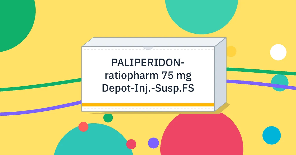 Symbolbild: Packung mit der Aufschrift PALIPERIDON-ratiopharm 75 mg Depot-Inj.-Susp.FS (PZN 17639427) – Verfügbarkeit und Bezug in Apotheken in Frankfurt am Main