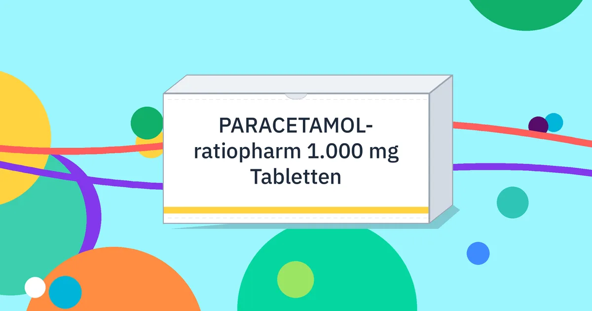 Symbolbild: Packung mit der Aufschrift PARACETAMOL-ratiopharm 1.000 mg Tabletten (PZN 09263936) – Verfügbarkeit und Bezug in Apotheken in Frankfurt am Main