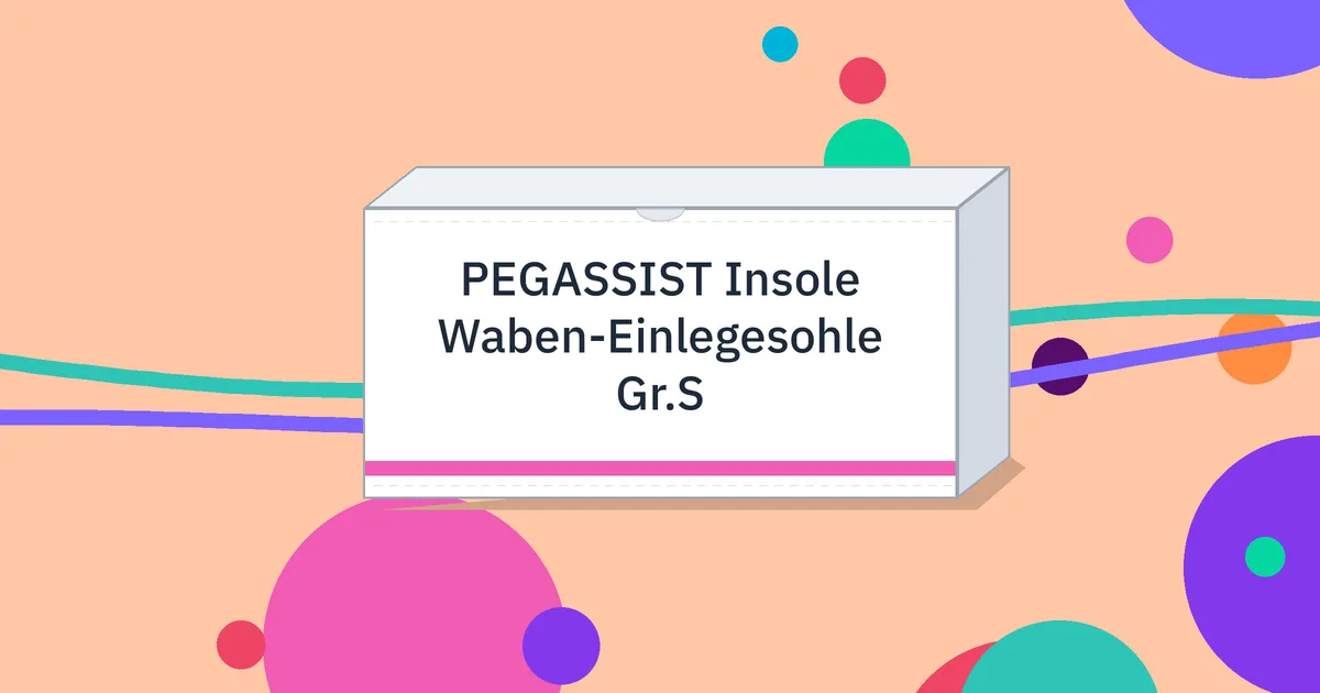Symbolbild: Packung mit der Aufschrift PEGASSIST Insole Waben-Einlegesohle Gr.S (PZN 14255287) – Verfügbarkeit und Bezug in Apotheken in Frankfurt am Main
