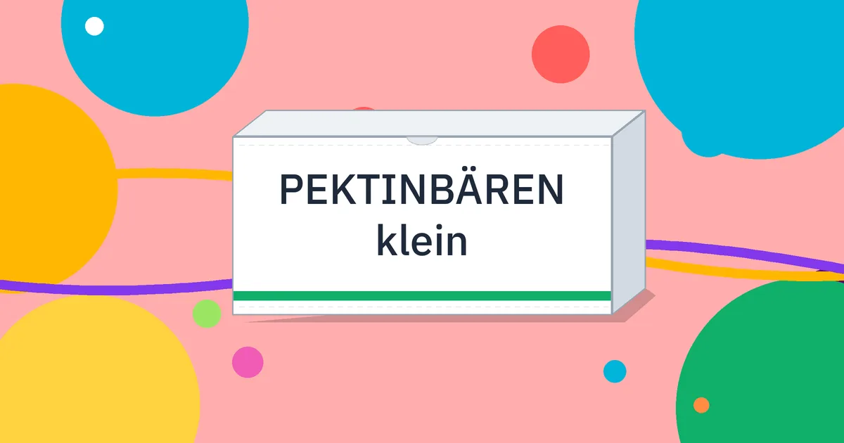 Symbolbild: Packung mit der Aufschrift PEKTINBÄREN klein (PZN 15374723) – Verfügbarkeit und Bezug in Apotheken in Frankfurt am Main