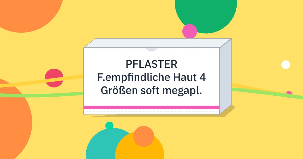 Symbolbild: Packung mit der Aufschrift PFLASTER F.empfindliche Haut 4 Größen soft megapl. (PZN 16501371) – Verfügbarkeit und Bezug in Apotheken in Frankfurt am Main
