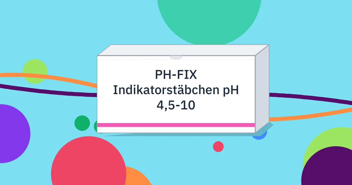 Symbolbild: Packung mit der Aufschrift PH-FIX Indikatorstäbchen pH 4,5-10 (PZN 04759058) – Verfügbarkeit und Bezug in Apotheken in Frankfurt am Main