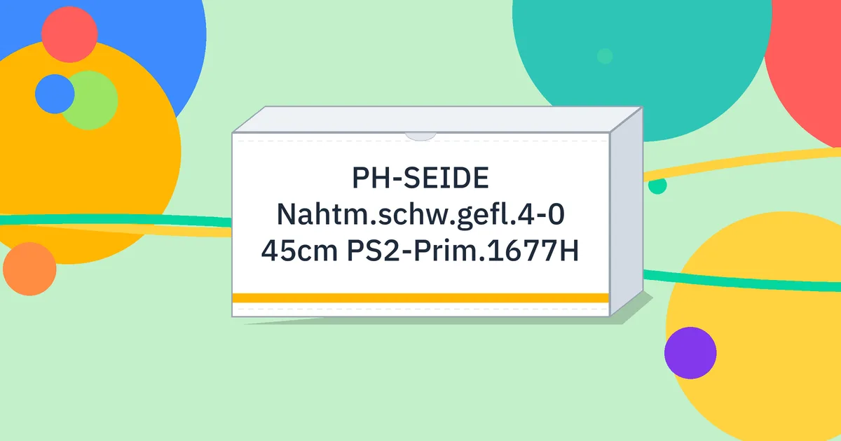 Symbolbild: Packung mit der Aufschrift PH-SEIDE Nahtm.schw.gefl.4-0 45cm PS2-Prim.1677H (PZN 16039033) – Verfügbarkeit und Bezug in Apotheken in Frankfurt am Main
