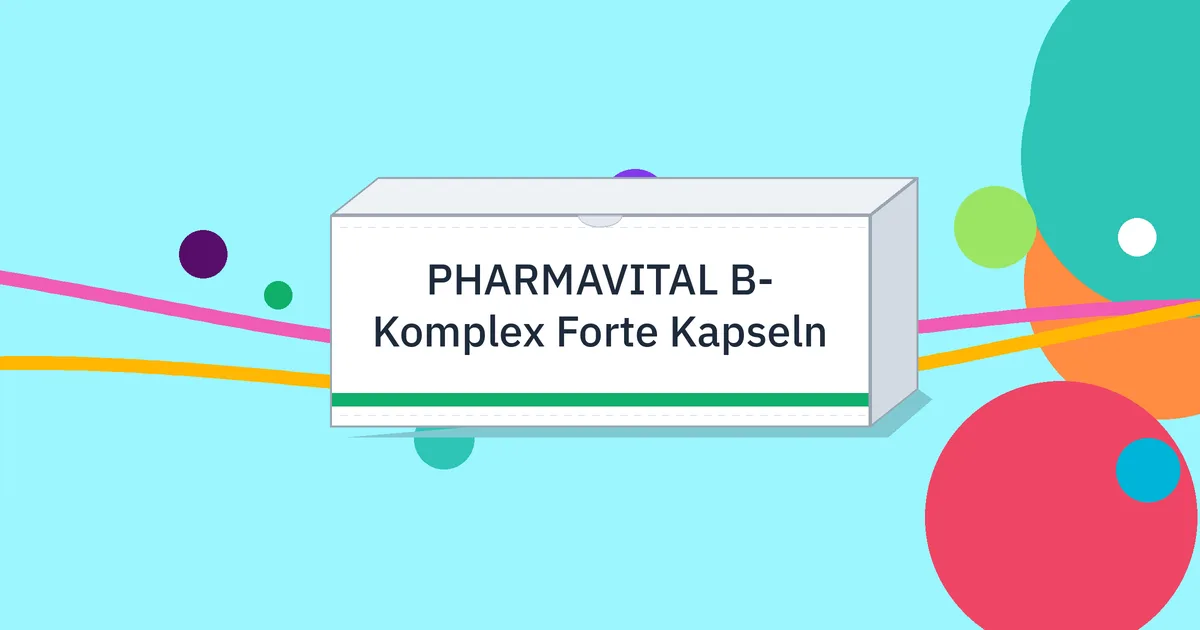 Symbolbild: Packung mit der Aufschrift PHARMAVITAL B-Komplex Forte Kapseln (PZN 18723070) – Verfügbarkeit und Bezug in Apotheken in Frankfurt am Main