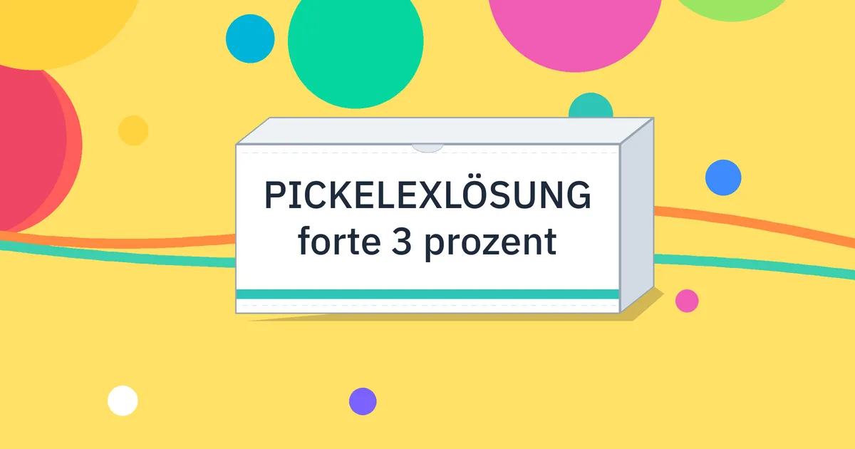 Symbolbild: Packung mit der Aufschrift PICKELEXLÖSUNG forte 3 prozent (PZN 01329475) – Verfügbarkeit und Bezug in Apotheken in Frankfurt am Main