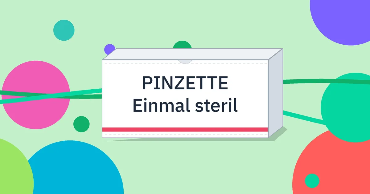 Symbolbild: Packung mit der Aufschrift PINZETTE Einmal steril (PZN 02819916) – Verfügbarkeit und Bezug in Apotheken in Frankfurt am Main